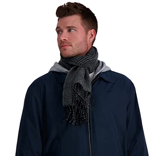 Dockers Men's Soft Winter Scarves - Regular and Reversible, Plaid/Herringbone, One Size