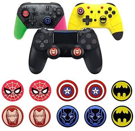 Silicone Analog Controller Grips Cap Thumb Stick Joystick Caps Thumbsticks Cover for PS5 PS4 Slim Pro PS3 Xbox One Xbox 360 Nitntendo Switch Pro Wii u Controller Game Replacement (Captain America)