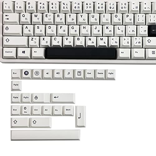 Premium PBT Minimalist Black and White Keycaps - Cherry Profile, DYE Sublimation, 129 Keys for Cherry MX Switches Mechanical Keyboards