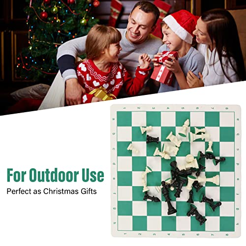 TOPINCN Portable Chess Checkers Set with Zipper Storage Bag Folding Roll Up Travel Checkers Games for Kids Adults