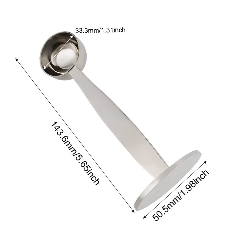 Coffee Scoop Portable Stainless Steel Stand 2 In 1 Coffee Powder Measuring Scoops Tamper Spoon Tools