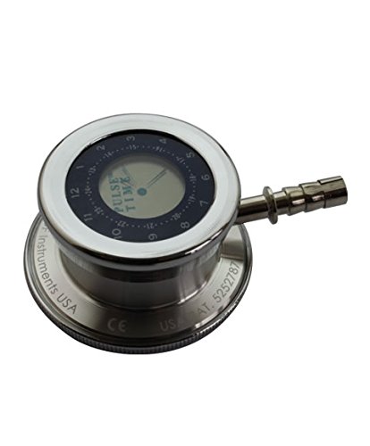 MDF Instruments, Pulse Time® 2-in-1 Digital LCD Clock and Single Head Stethoscope - Free-Parts-for-Life & Lifetime Warranty - All Black (MDF740-BO)