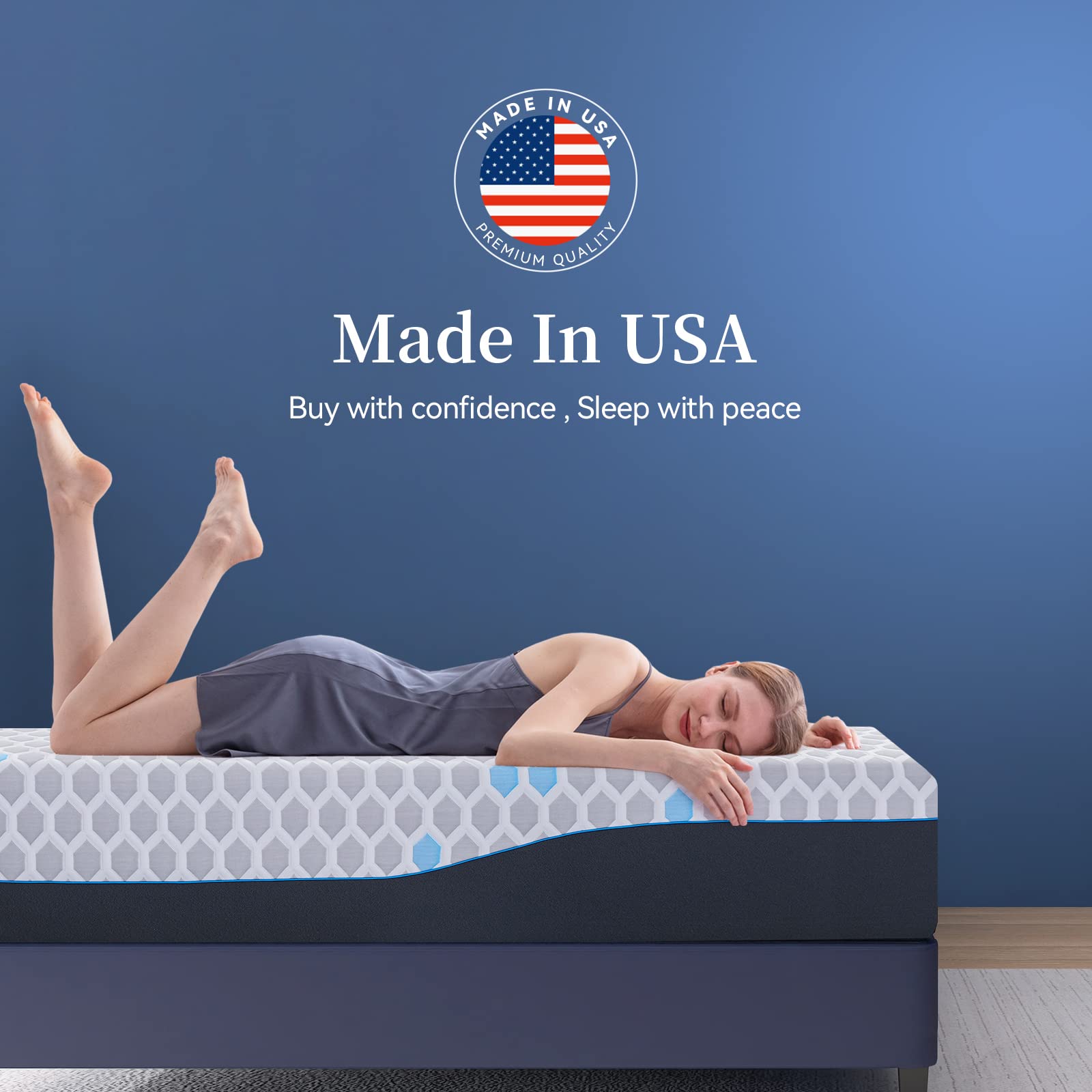 Vyfipt Queen Size Memory Foam Mattress 10 Inch Bed in a Box Bamboo Charcoal Infused Gel Foam Cooling Medium Firm Mattress - Breathable - No Box Spring Needed β Queen 10 Inch