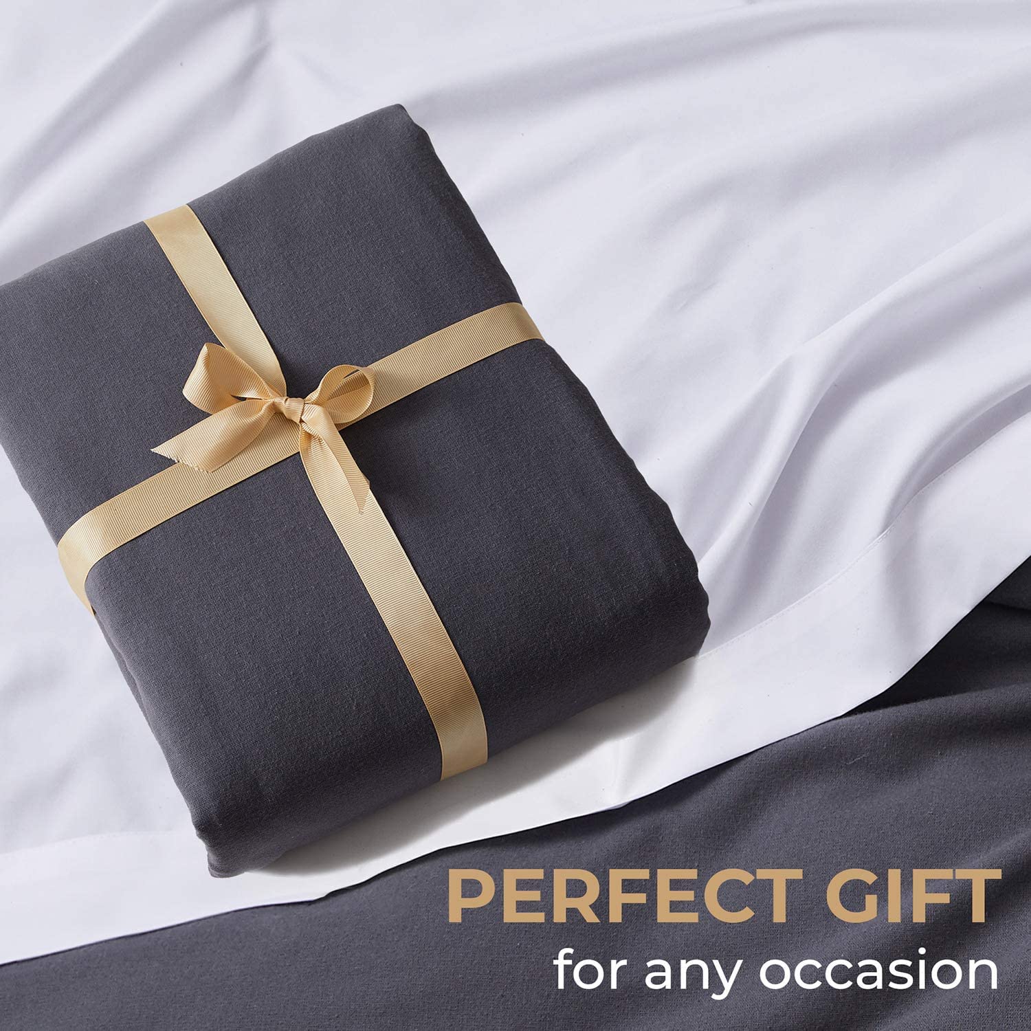 Mellanni Bed Sheet Set + Flannel Duvet Cover Set Bundle&Save - Bundle Includes: 4pcs Bed Sheet Set and 3pcs 100% Organic Cotton Flannel Duvet Cover Set (Queen, Gray)