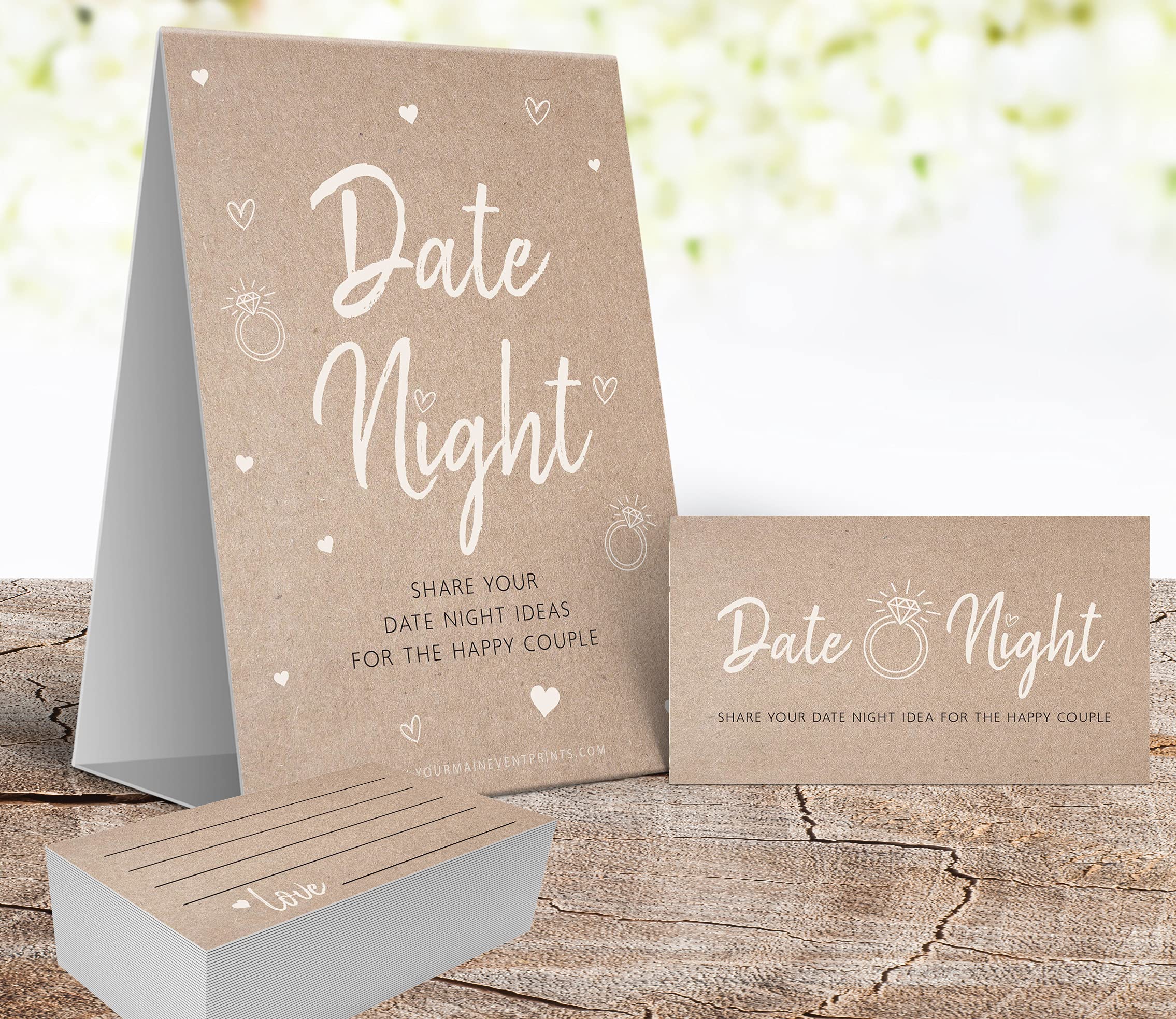 Your Main Event Prints Bridal Shower Games, Fun Activities, Kraft Minimalist Style (Date Night Game)