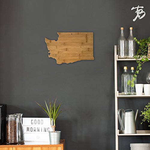 Totally Bamboo Washington State Shaped Bamboo Serving and Cutting Board