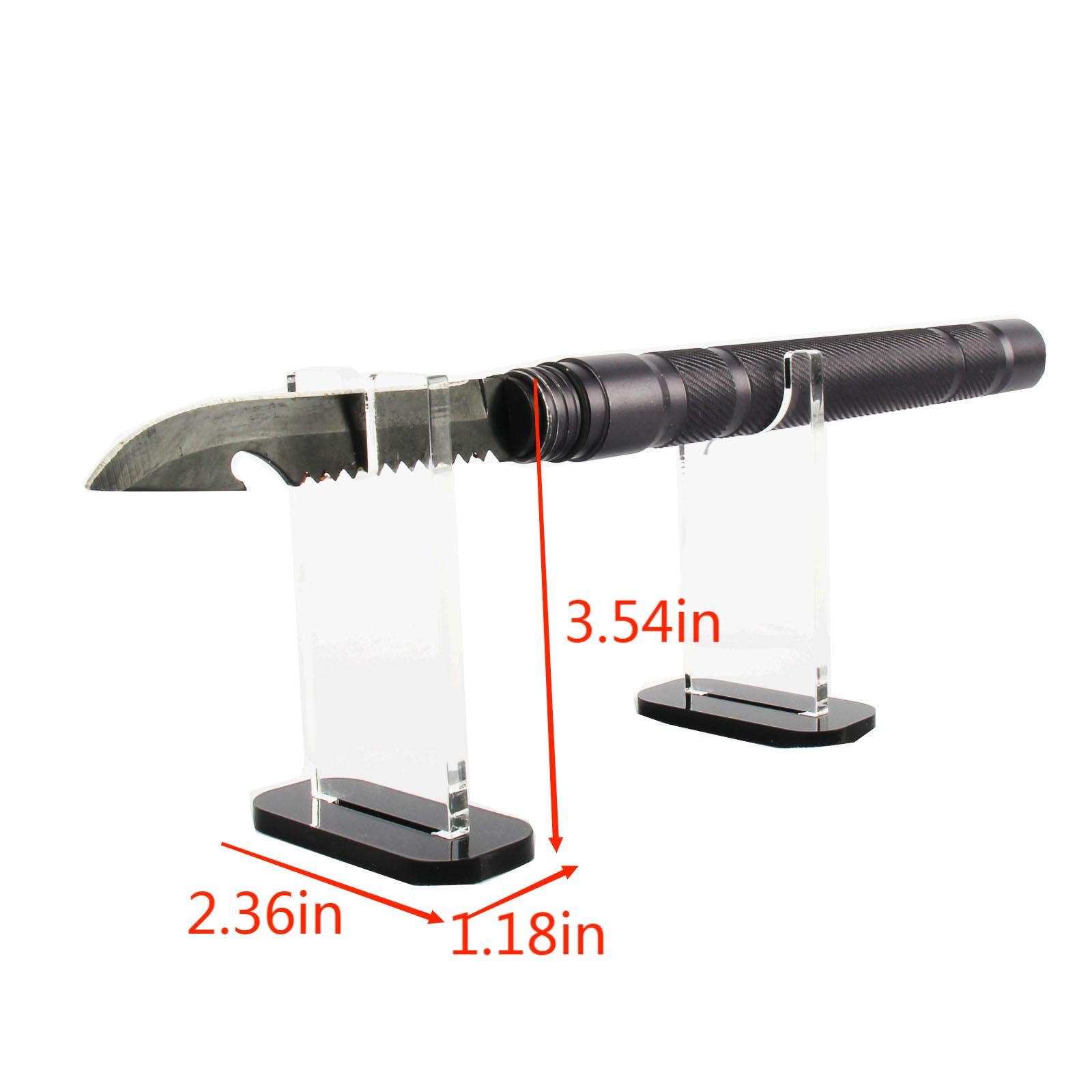 LITAITAI 4Pcs Knife Display Stand ,Acrylic Knife Holder Collector ,Knives Extendable blade holder, Single Knife Holder for Home Decor (clear bottom)
