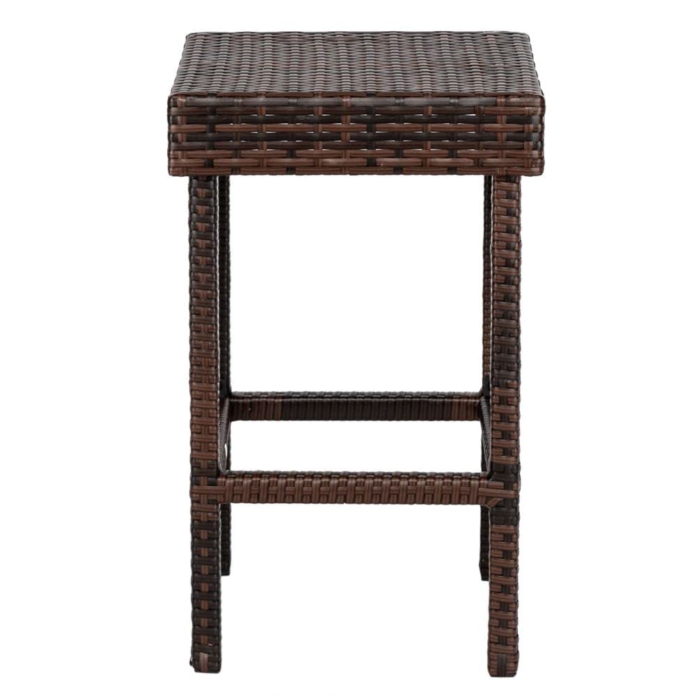FRITHJILL Patio Bar Stool Set of 4, Outdoor Wicker 24-inch Bar Height Stools, Brown Backyard Rattan Chair