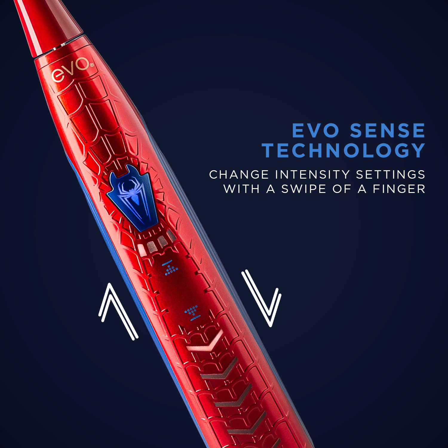 evo SPM-1 Rechargeable Sonic Toothbrush, Marvel Spider-Man, Marvel Comics, Marvel Gifts for Men, Mens Gift Set, Electric Toothbrush with 4 Toothbrush Heads & Charger Included