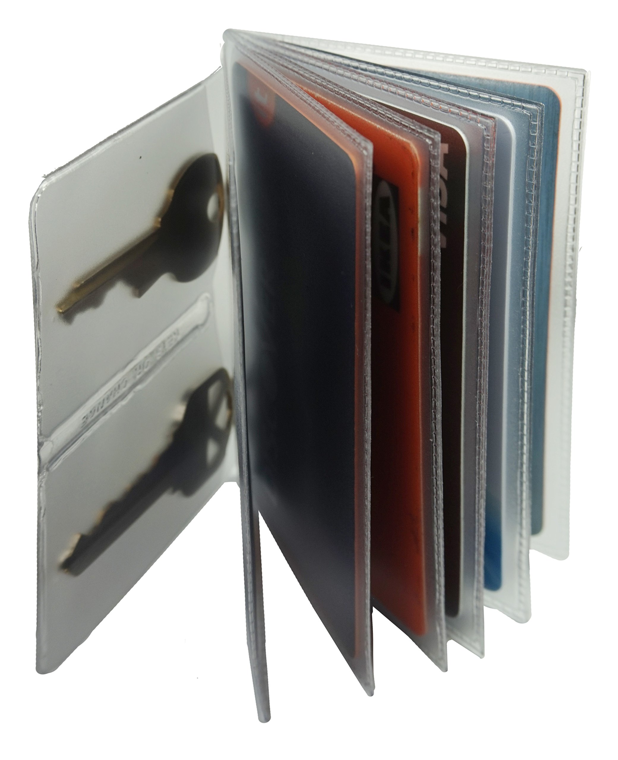 Set of 2 Heavy Duty Vinyl 6 Pages Insert with Fancy Key Tab for Bifold or Trifolds Wallet Made in USA