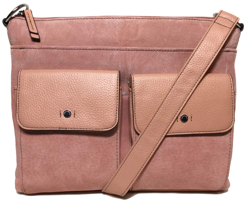Tignanello Voyager Convertible Leather/Suede Cross Body W/RFID Protection, Coral/Coral
