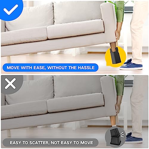 XNN Furniture Risers Adjustable Bed Risers 4 Inch with Screw Clamps, Heavy Duty Risers Suitable for 0.8-1.6" Small Furniture Legs, Table Chair Sofa Cabinet Risers, Supports 20000 LBS (Black 4 Pack).