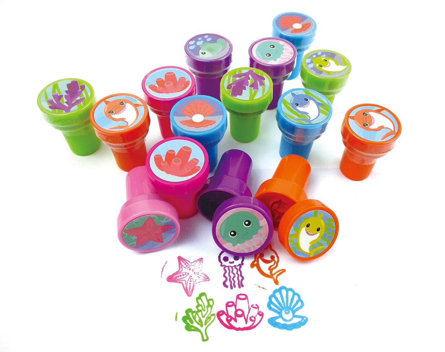 TINYMILLS 24 Pcs Shark Family Stampers for Kids