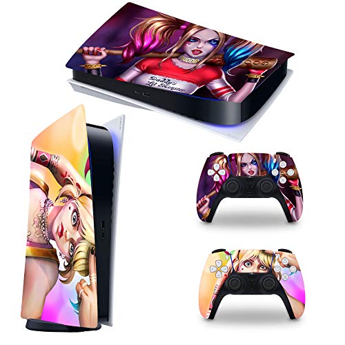 Crazy Girl PS5 Standard Edition Console and Controller 5 Controller Skin Set - PlayStation 5 Vinyl