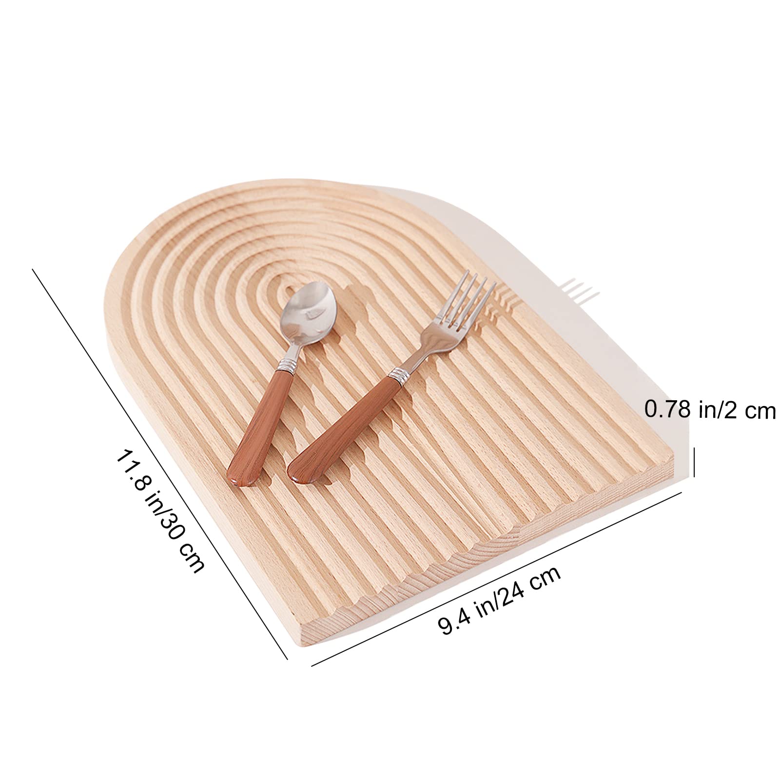 Enkrio Boho Wooden Rainbow Arch Tray Decorative Wood Charcuterie Board Wood Serving Boards for Kitchen Home Decor
