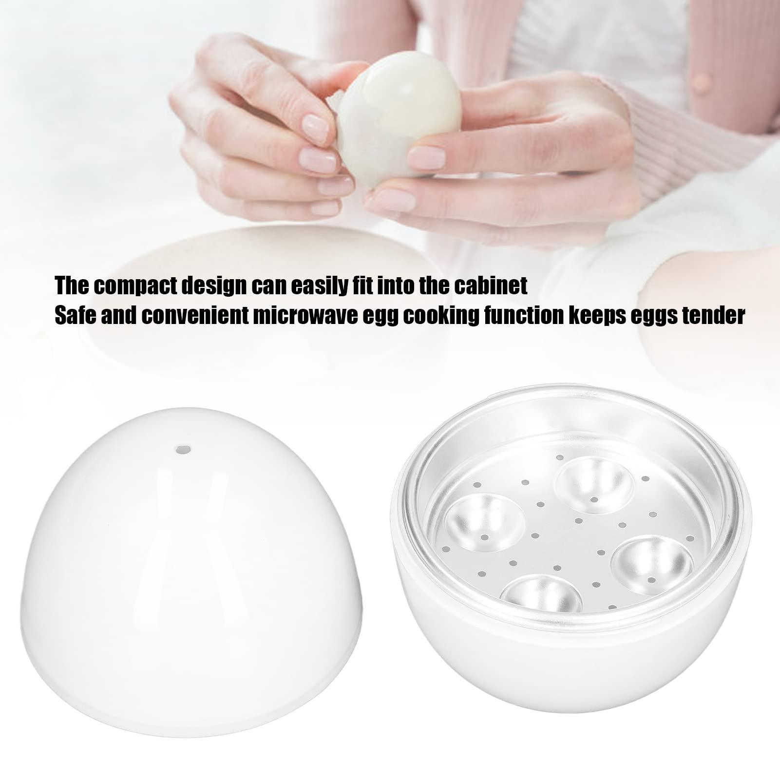 Microwave Egg Cooker, Small Egg Boiler Hard Boiled Egg Cooker Microwave Function Egg Boiler with Compact Design for Hard Boiled Poached Scrambled Eggs