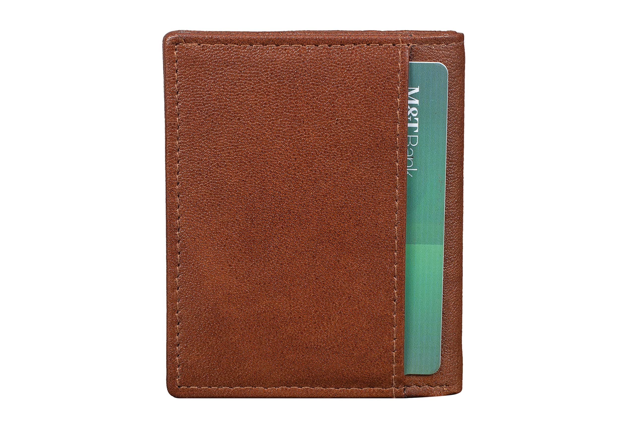 Urban Nature Tan Genuine Leather RFID Protected Slim Billfold Business Card holder Minimalist Wallet