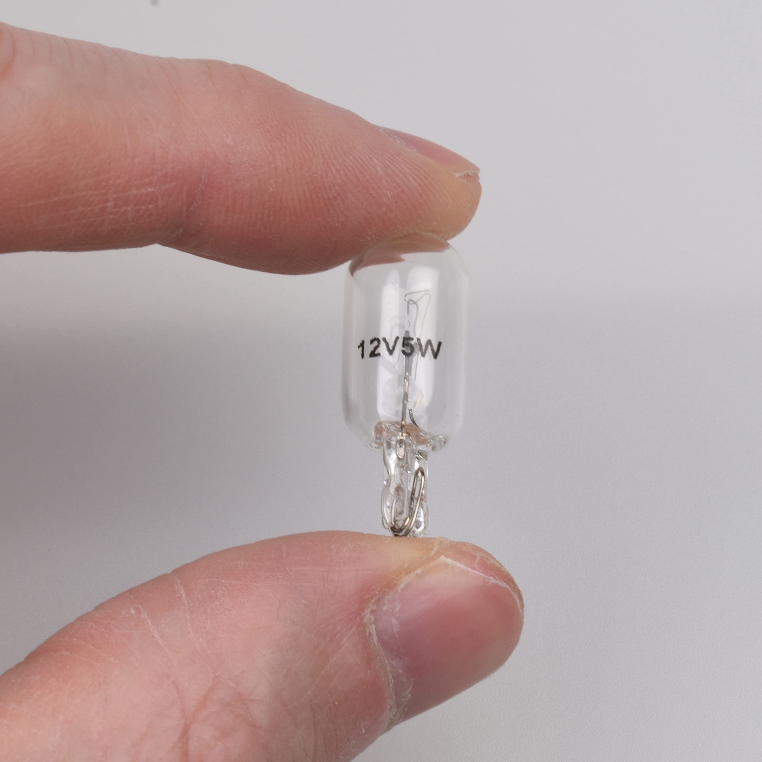 Diximus Landscape Light Bulbs 5W - Krypton 12V T3-1/4 Small Light Bulb Low Voltage Wedge Base Bulbs W5W for Landscape, RV and Cabinet Lighting T10 Clear Bulbs - 10 Pack
