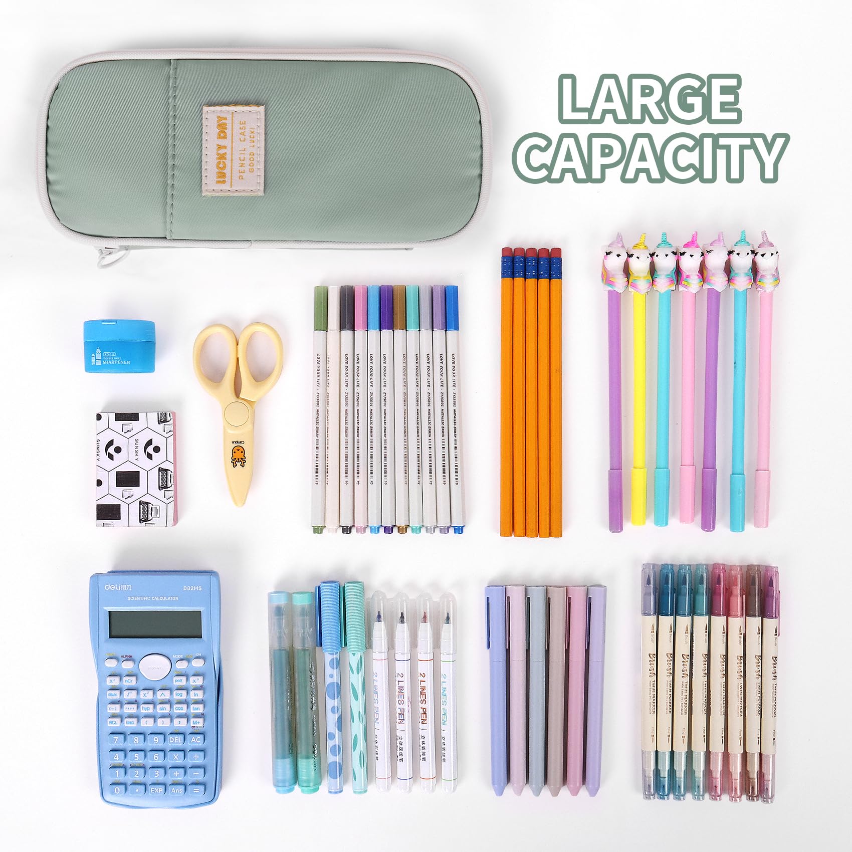 GOTOYZONE Big Capacity Pencil Case Large Pencil Pouch Storage Bag Student's Pencil Case