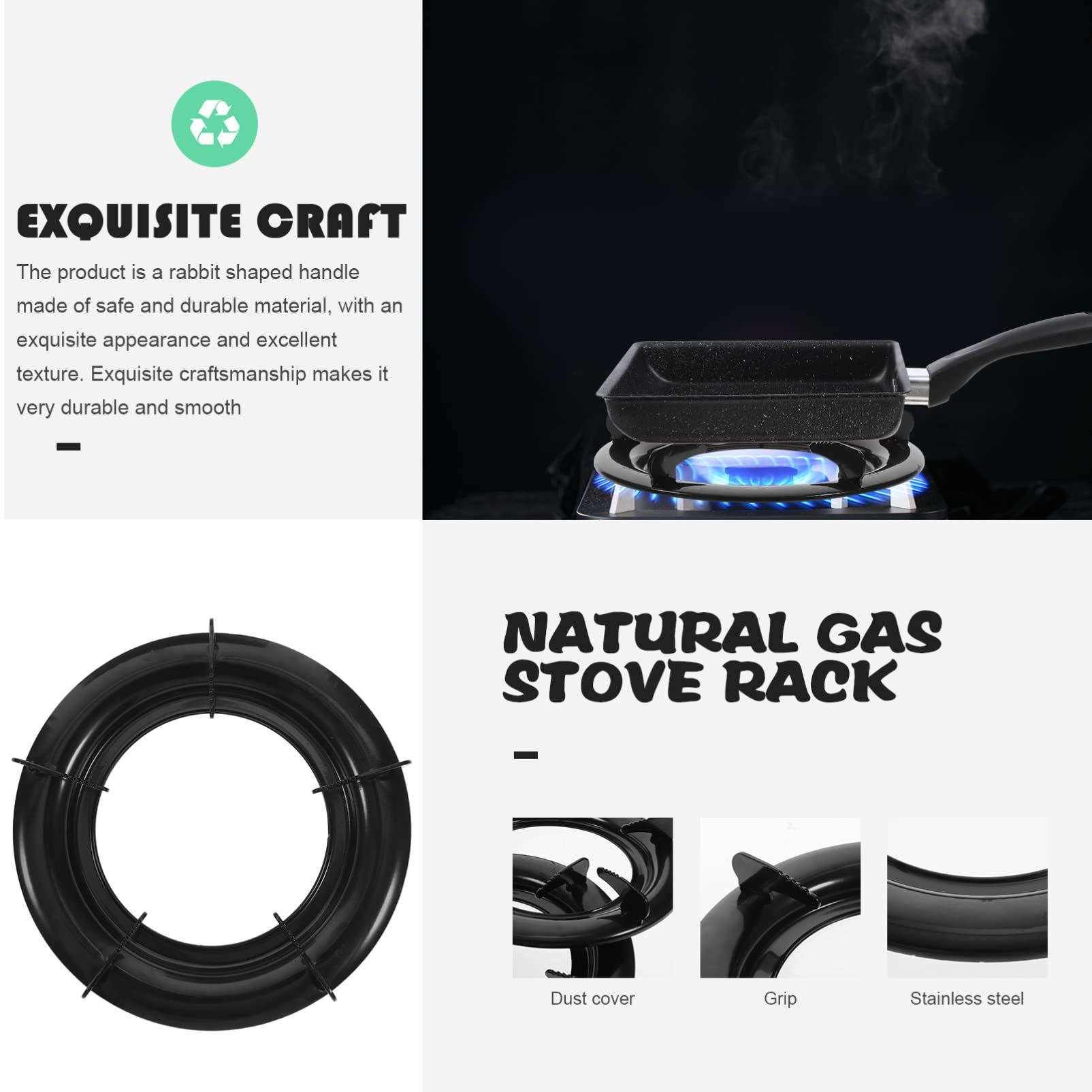 DOITOOL Wok Ring Cast Iron 2PCS- Universal Wok Ring for Gas Stove- Non Slip Wok Support Ring Wok Stand for Gas Stove Rack Accessories Cookware Accessories ( Black/ 9in )