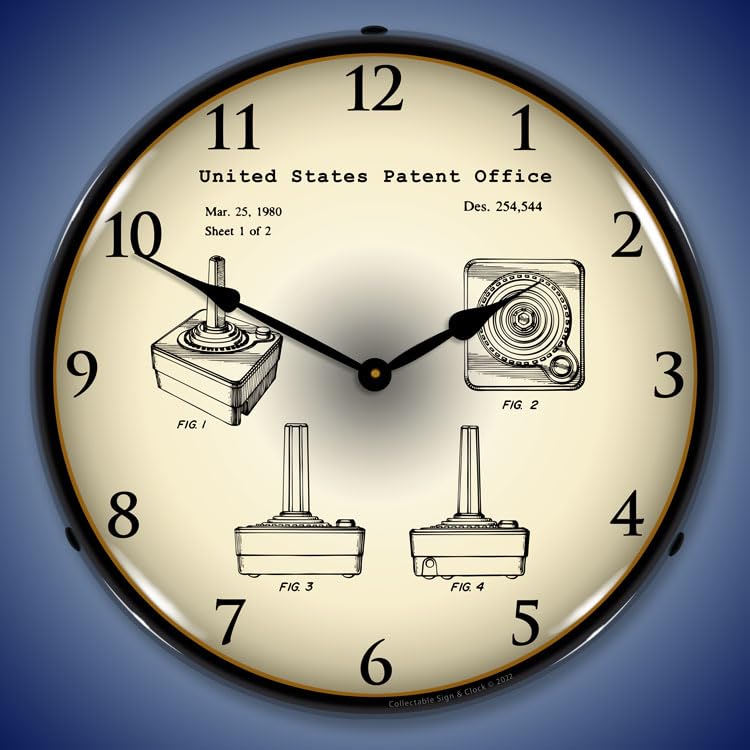 Collectable Sign and Clock Gaming Console 2600 Joystick Controller 1980 1 of 29 Gaming Patents Clocks