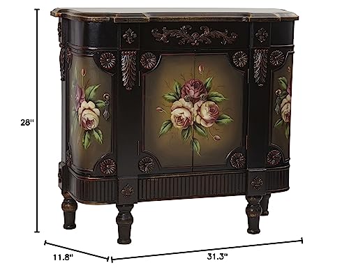 Nearly Natural French Vintage Style Floor Cabinet, 31.25" x 11.75" x 28", Brown