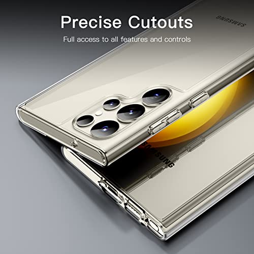 JETech Case for Samsung Galaxy S23 Ultra 5G 6.8-Inch, Non-Yellowing Shockproof Bumper Protective Phone Cover, Anti-Scratch Hard PC Back (Clear)