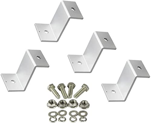 F-ber 1 Set (4pcs) Solar Panel Mounting Hardware Z Type Bracket Aluminum W/Stainless Bolt for RV Boat Off Grid 38mm Width Solar Panels (49*38*25mm/1.93"*1.5"*0.98")