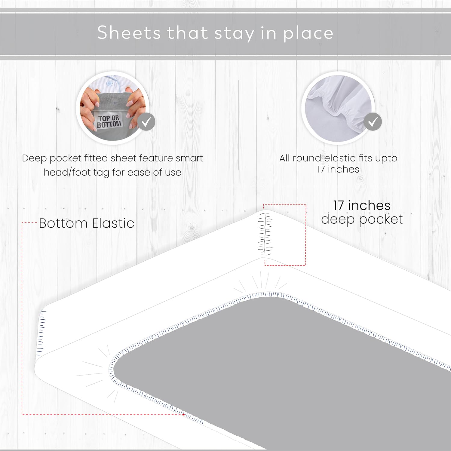 Color Sense 100% Cotton Snow Twin Sheet Set, Percale Weave Snow Bed Sheets, Twin Size Dorm Sheets Set, Cool & Crisp, Twin Sheet Set Deep Pocket, Twin Bedding Set - White