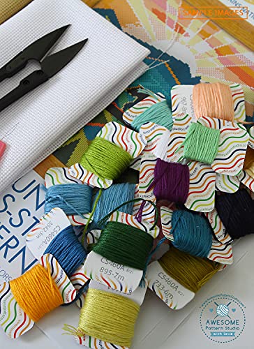 Mandala Hummingbird K309 Counted Cross Stitch KIT#2. Threads, Needles, Fabric, Clippers, Needle Threader and Printed Pattern Inside. Embroidery Pattern Kit