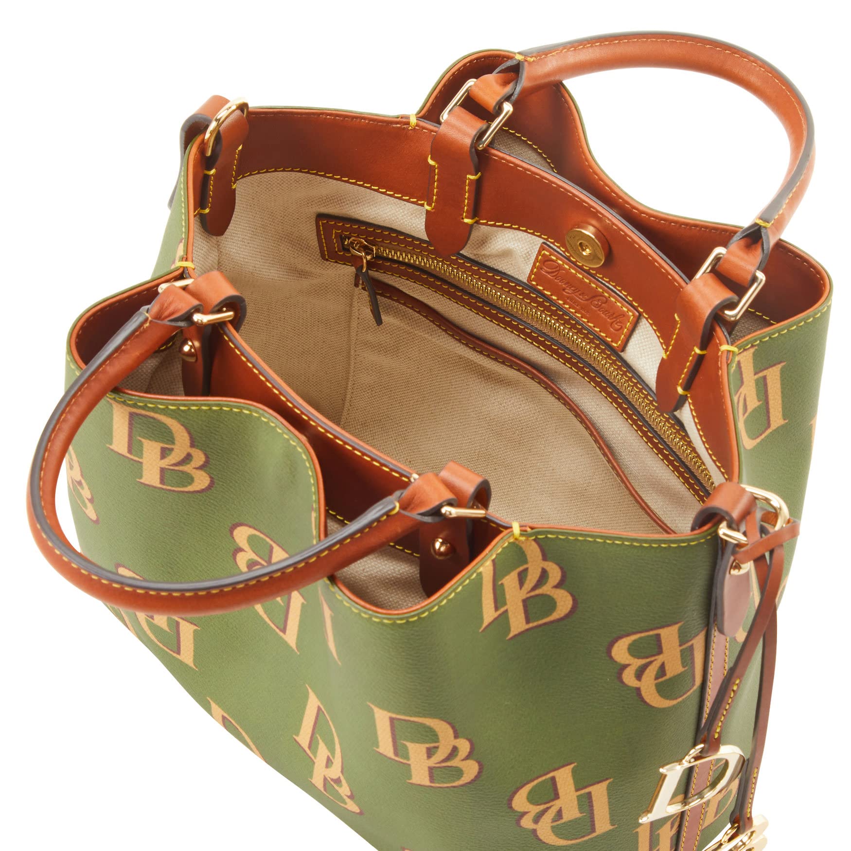 Dooney & Bourke Handbag, Monogram Barlow Satchel - Avocado