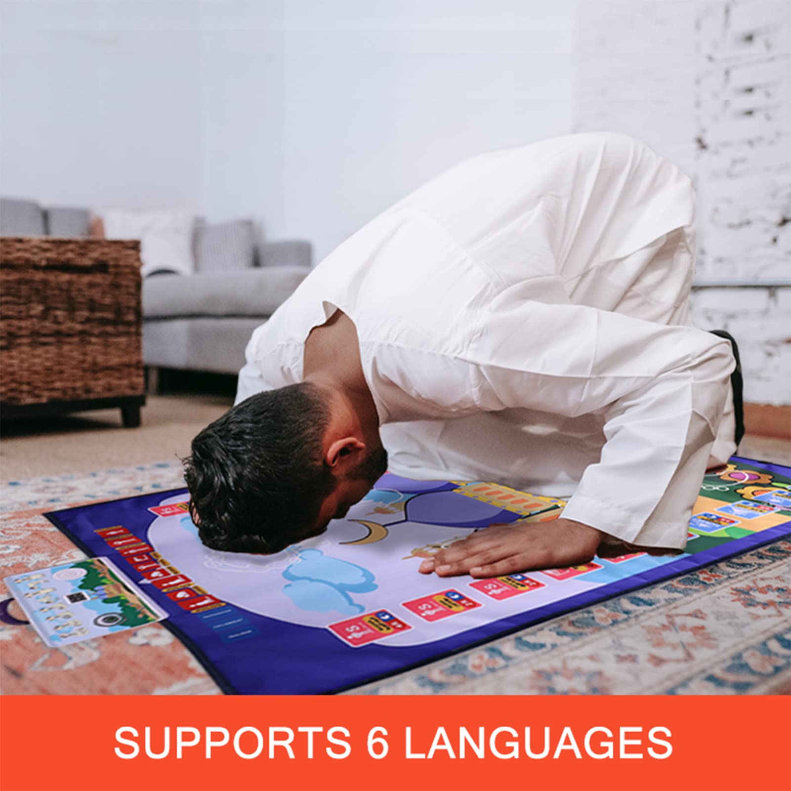 Gigesute Intelligent Muslim Prayer Mat, Electronic Islamic Prayer Mat, Talking Music Mat for Teaching with Worship Step Instructions for Children Toddlers