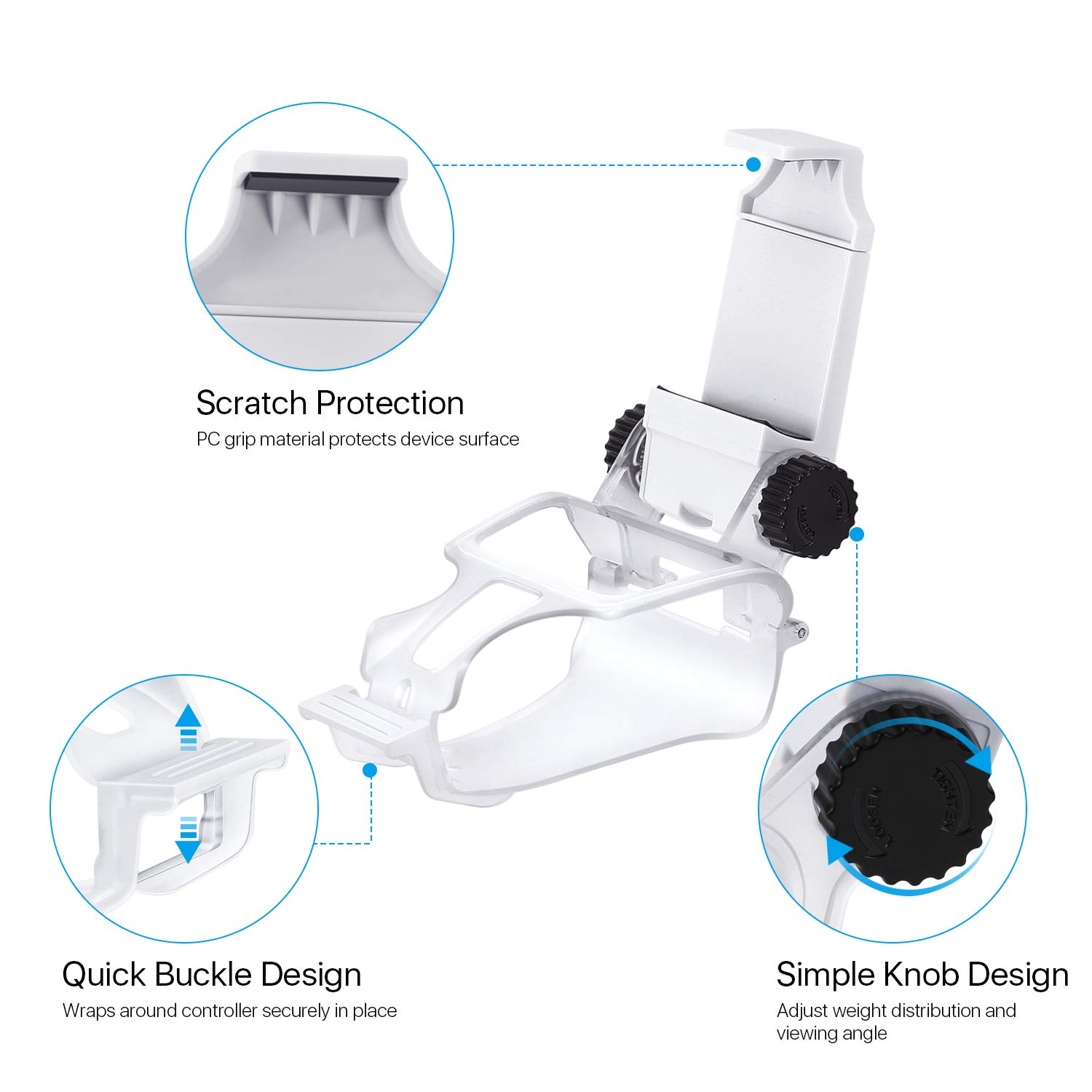 TNP PS5 Controller Phone Mount - Universal Phone Controller Mount for Playstation DualSense Controller - Adjustable Viewing Angle Mobile Gaming Clip for PS Remote Play