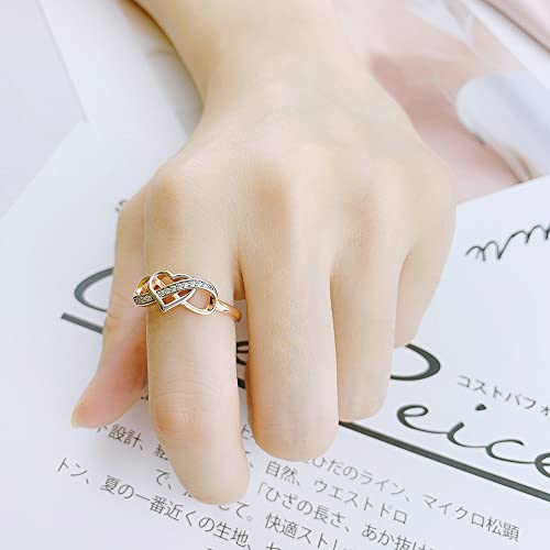Drahwal Infinity Love Band Ring,Celtic Love Knot Symbol Forever Endless Promise Ring Wedding Engagement Band for Women