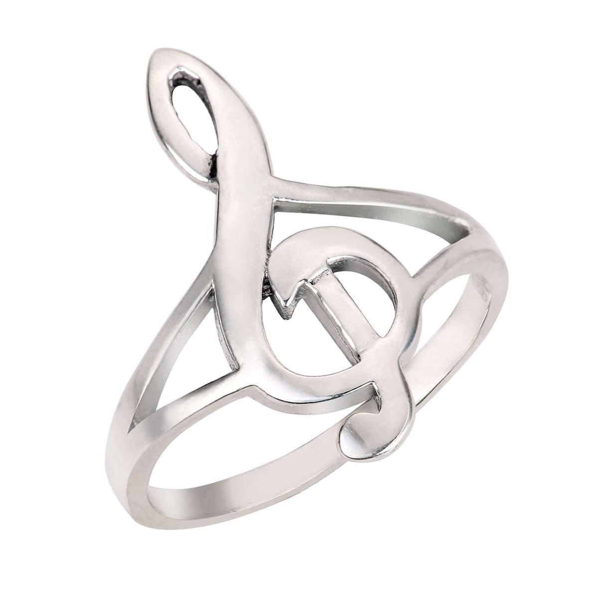 CloseoutWarehouse 925 Sterling Silver Soul Harmony Music Note Ring Size 11