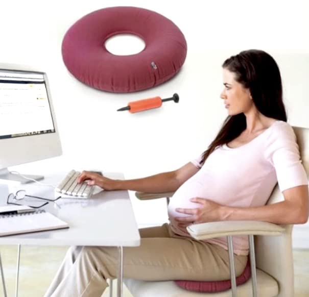 EONLINE Original Donut Cushion Durable Soft Wool Fabric Anti Pressure Anti-Bedsore Air Seat Cushion (Grey)