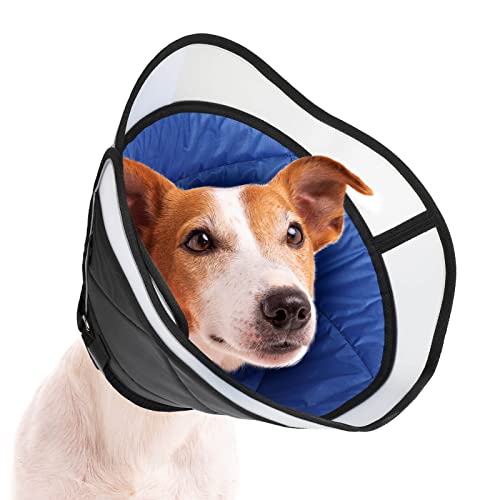 Manificent Dog Cone Collar for Dog After Surgery, Soft Recovery Cone for Medium Large Dog, Prevent Pet Puppy Bite Licking Scratching Touching, Help Dog Healing from Wound S Size