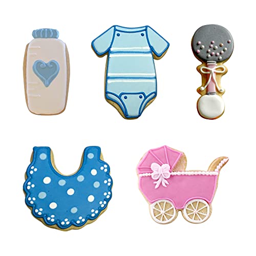 Fox Run 3684 Baby Shower Cookie Cutter Set of 5 Medium