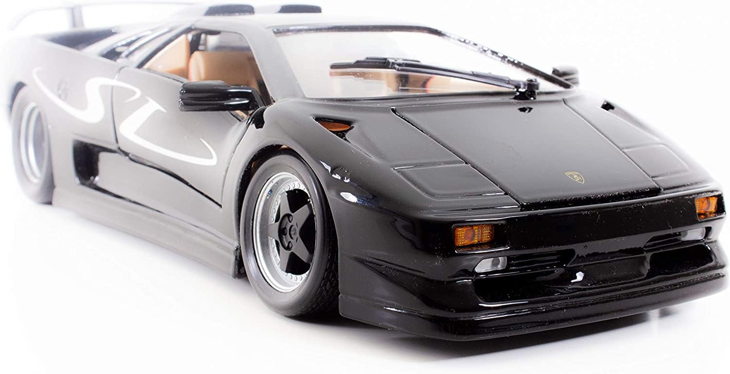 Maisto 1:18 Scale Lamborghini Diablo SV Diecast Vehicle, Black and White (31844BK)