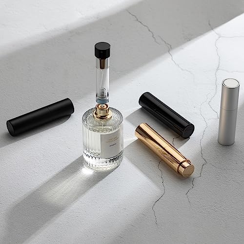 Lusiyi 5ML Refillable Perfume Atomizer Bottle for Travel, Portable Cologne Atomizer, Pocket Perfume Spray (Matte Black)