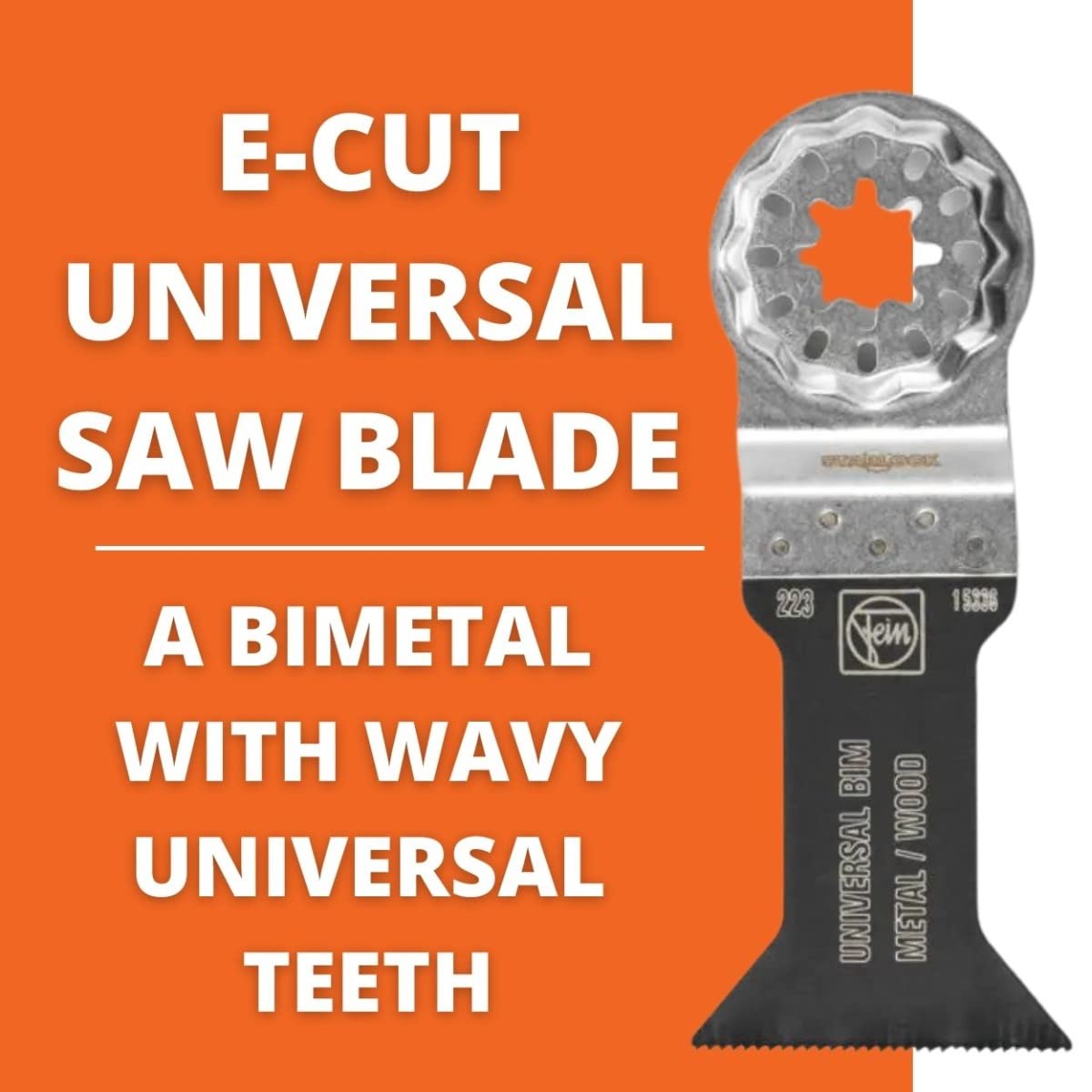 Fein E-Cut Universal Saw Blade for Sheet Metal, Aluminum Profile, Copper Pipes, Wood, Dry Wall and Plastics Materials- StarLock Mount, 1-3/4" Width, 2-1/8" Length, 10-Pack - 63502223290