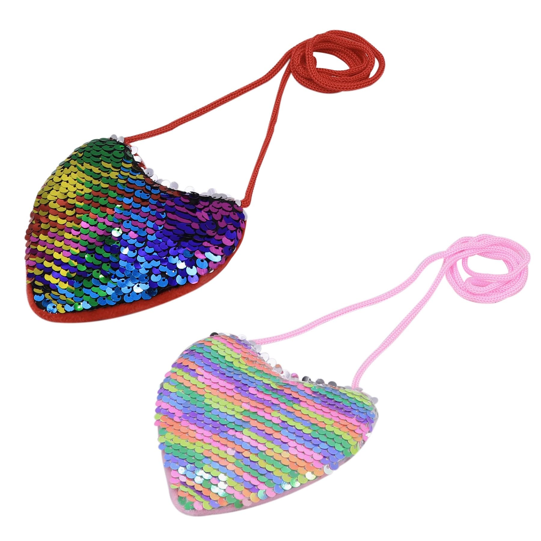 ZGMYC (Pack of 2, Little Girls Glitter Reversible Sequins Crossbody Purse Mini Shoulder Bag Satchel