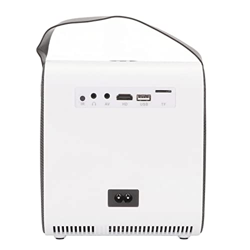 Projector, 150LM Built in Speaker Noise Cancellation Movie Projector 30‑120 Inch Portable with Remote Control for Home for Windows 10 (US Plug)