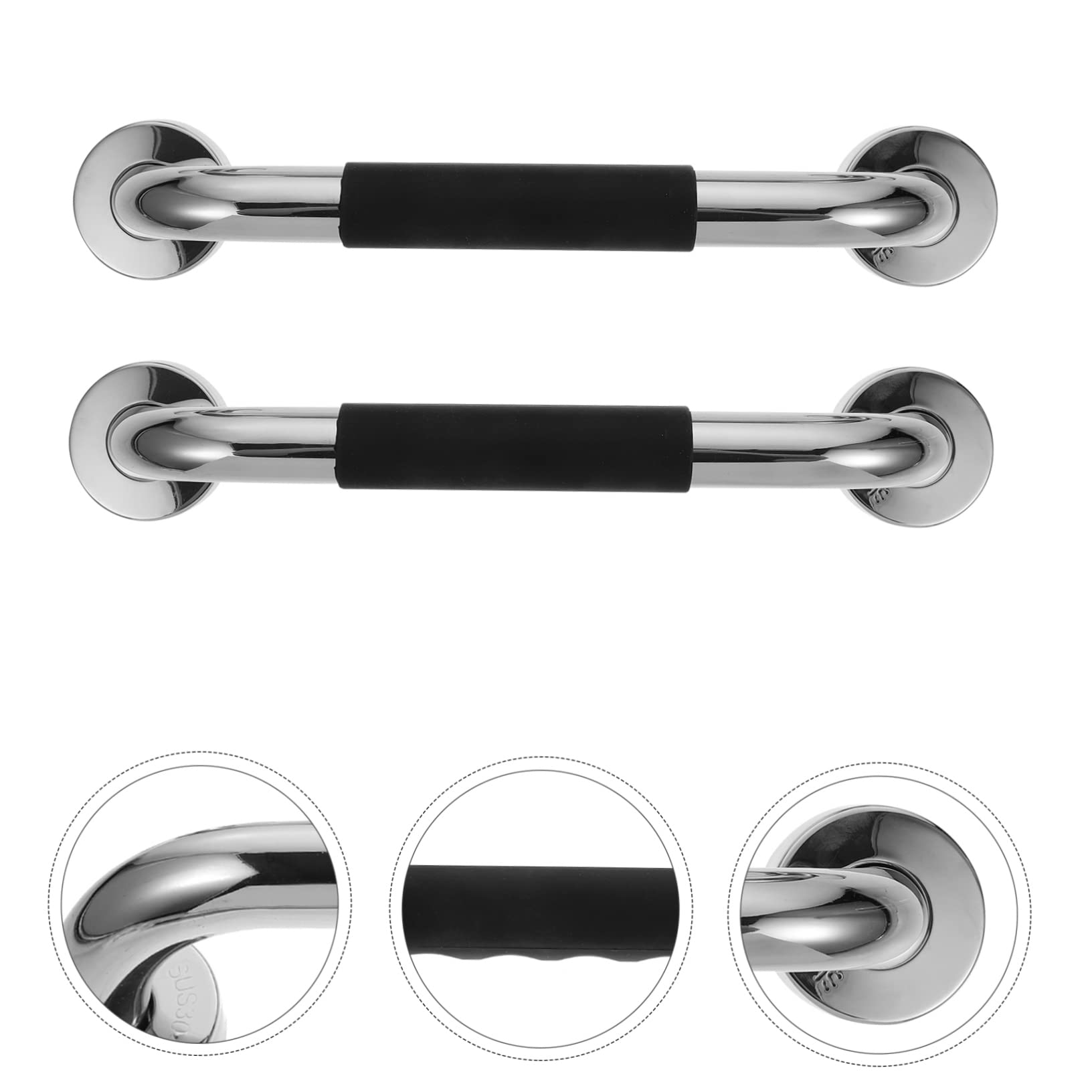 GLSTOY 2pcs Balance Bathroom Thickened Sturdy Assist Bars Handicap Bathtub Rail Non- Handgrip Non-Slip Handrails Hand Support Grab Stair Metal Armrests Safety Disable Handles Practical
