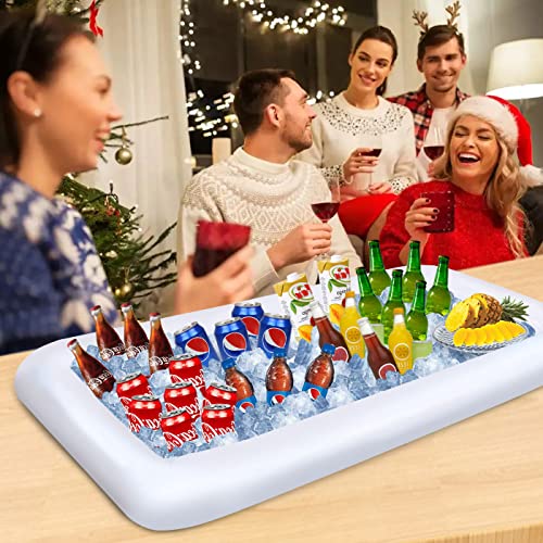 INNOVATIVE LIFE Inflatable Drink Cooler for Parties, Large Size Food Cooler Buffet, BBQ Picnic Pool Party Ice Serving Platters & Picnic Supplies