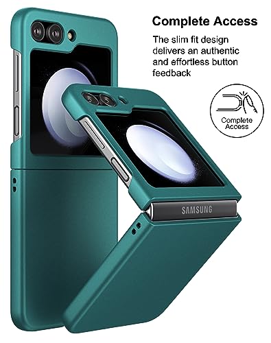 redluckstar Case for Samsung Galaxy Z Flip 5,Thin Slim Fit Matte PC with Non-Slip Full-Body Protection Phone Cover for Galaxy Z Flip 5 (Green)