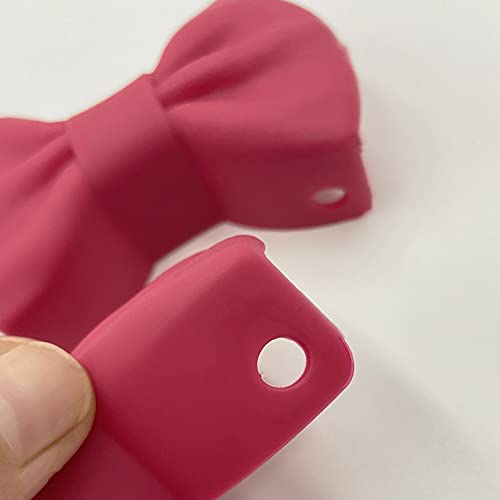 CIXVOEMK Bow Tie Silicone Heat Insulator Clip, Mini Oven Mitt, Finger Guard Pot Holder, Kitchen Cooking Gloves,Silicone Pinch Holder (Red)