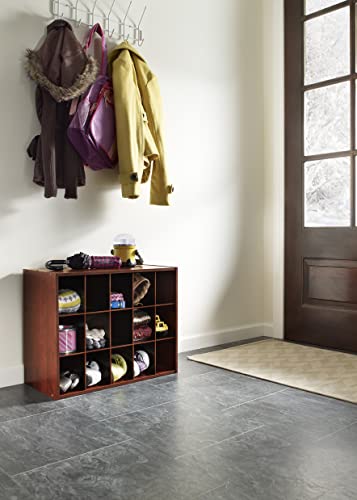 ClosetMaid 15 Cube Stackable Storage Organizer for Shoes, Bags, Crafts, Hobbies with Wood Shelves, for Closet, Entryway or Mudroom, Dark Cherry