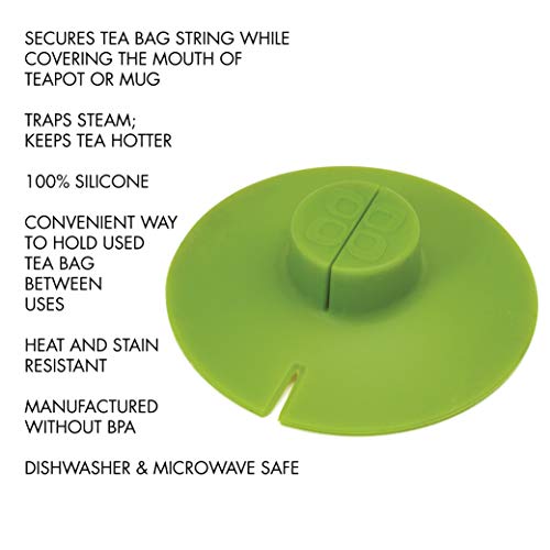 Epoca Kitchen Tool Primula Tea Bag Buddy &ndash Easy to Use &ndash Multipurpose &ndash 100% Silicone &ndash Green, 4.25-Inch