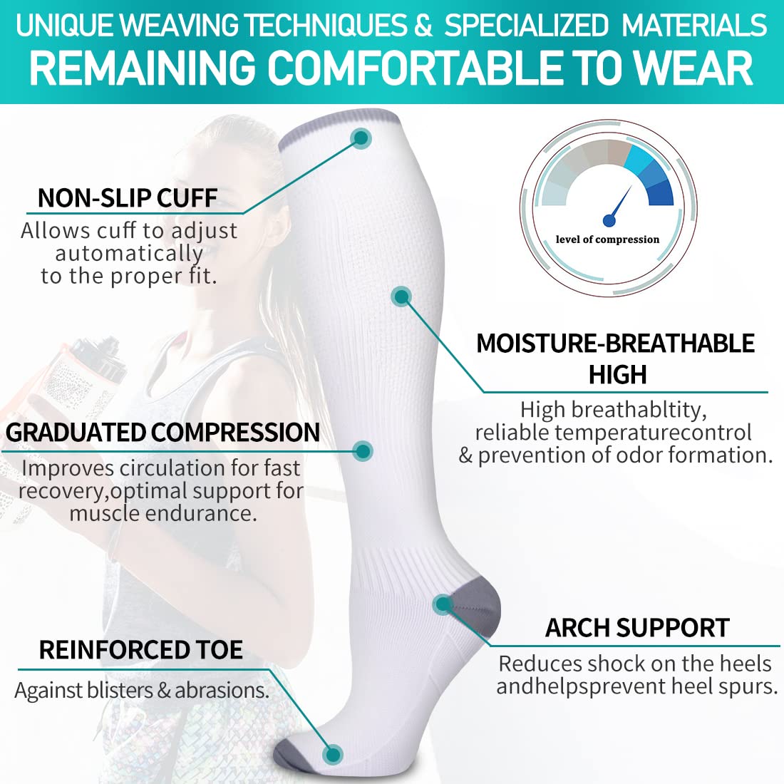 COOLOVER Copper Compression Socks - Compression Socks Women and Men